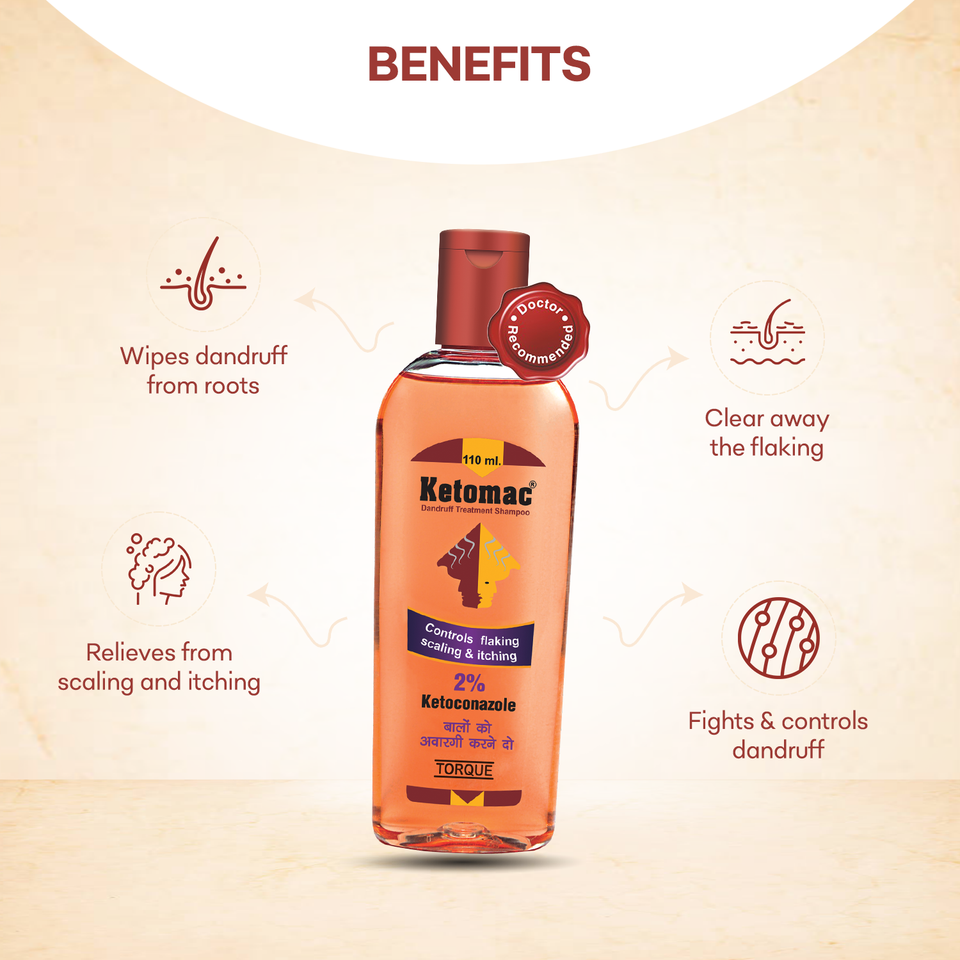 Ketomac Anti-Dandruff Shampoo, 110 ml (Pack of 1) – Torque Pharma